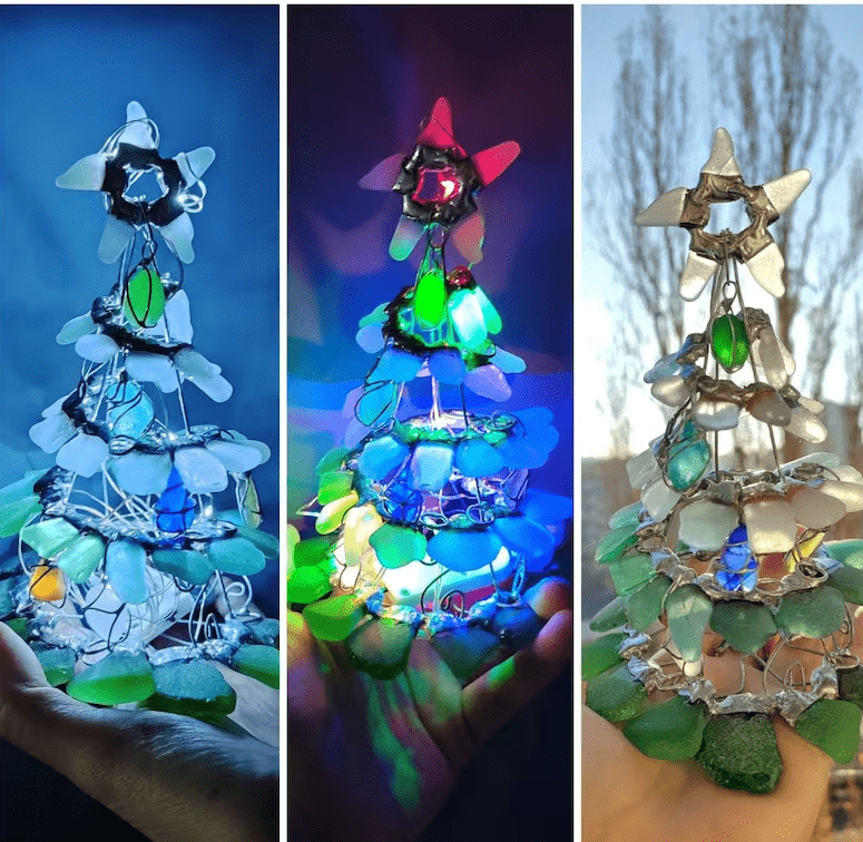Sea glass openwork Christmas tree night light TO ORDER (will be ...