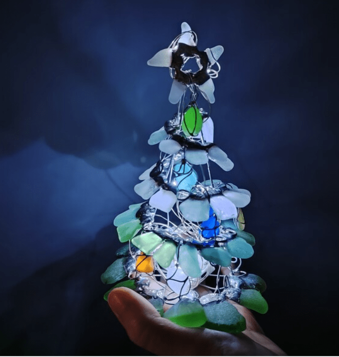 Sea glass openwork Christmas tree night light TO ORDER (will be ...